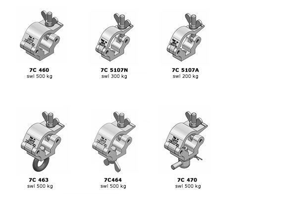 7C - Clamps alluminio - Accessori per rigging | PERONI