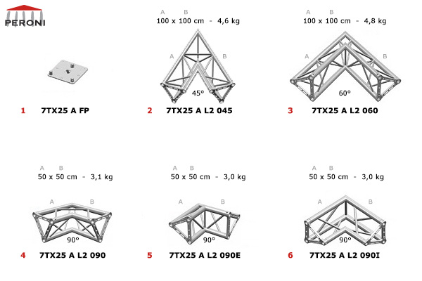 7TX25 - Treillis triangulaires 25 cm - Treillis en aluminium | PERONI