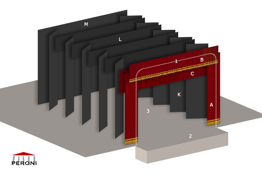 Stage maskings - Acoustic curtains | PERONI