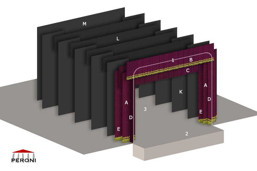 Stage maskings - Acoustic curtains | PERONI