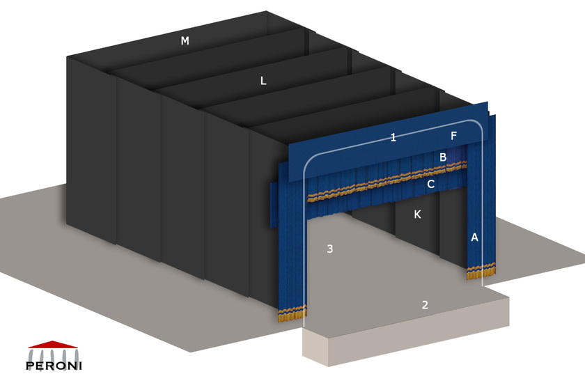 Stage maskings - Acoustic curtains | PERONI