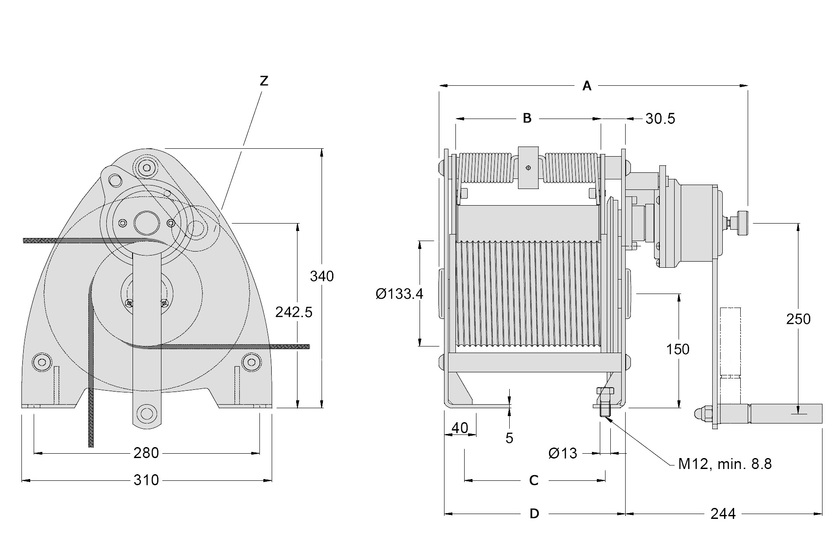 2AW - Ручная лебёдка W - Такелажное (риггинг) оборудование | PERONI